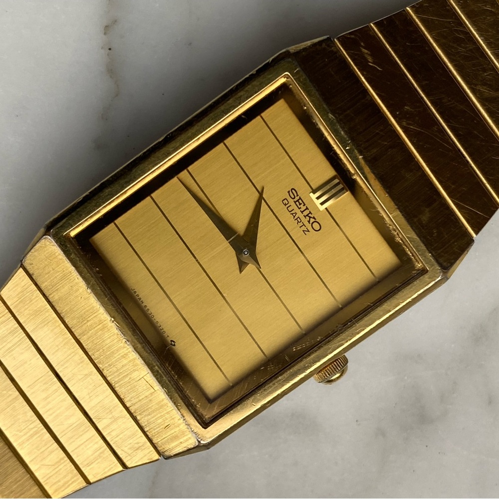 Vintage Seiko Tank Watch Mens Quartz Rectangle Square… - Gem